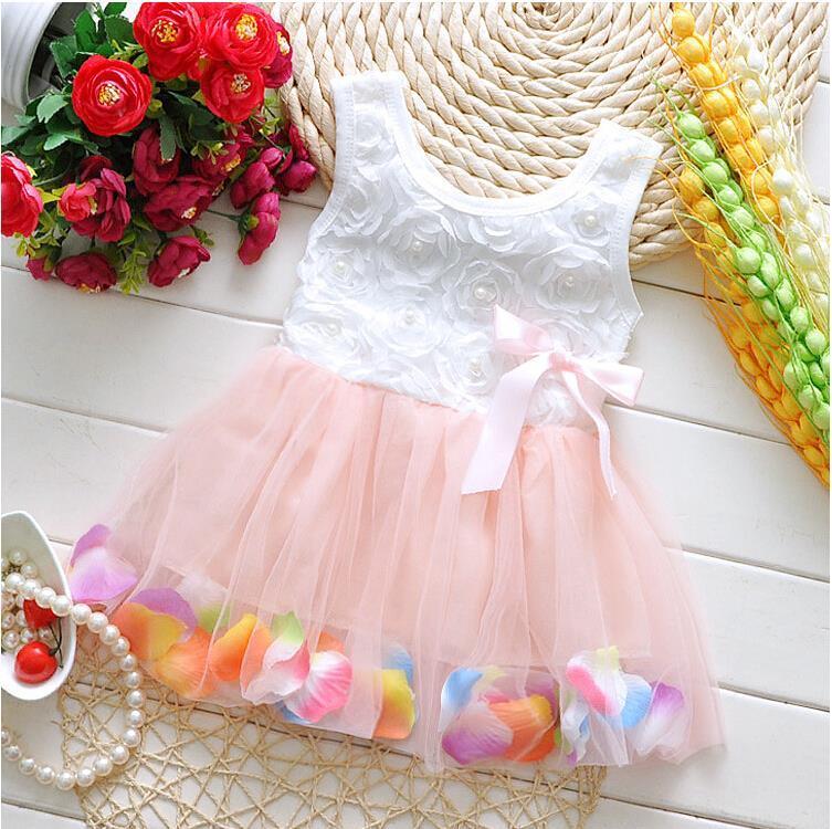 2015 Summer Cotton Baby Aestheticism Fairy Tale Petals Colorful Dress ...