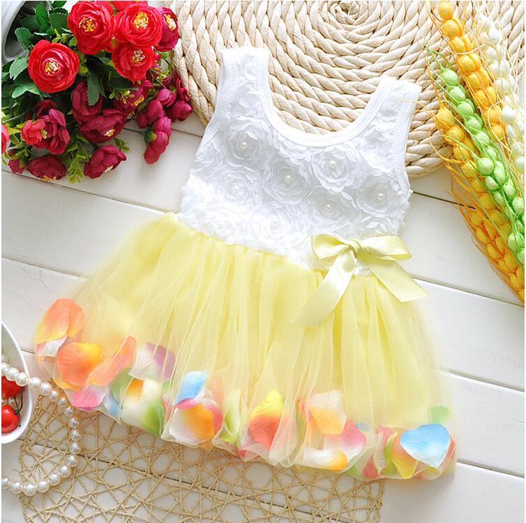 2015 Summer Cotton Baby Aestheticism Fairy Tale Petals Colorful Dress ...